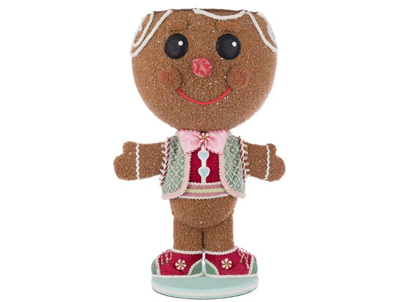 23.5" Stick E. Sweet Gingerbread Boy Candy Container - Holiday ...